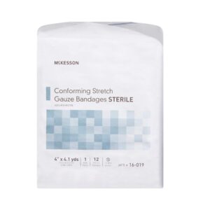 McKesson Conforming Stretch Gauze Bandages, Sterile, 4 in x 4 1/10 yd, 12 Count