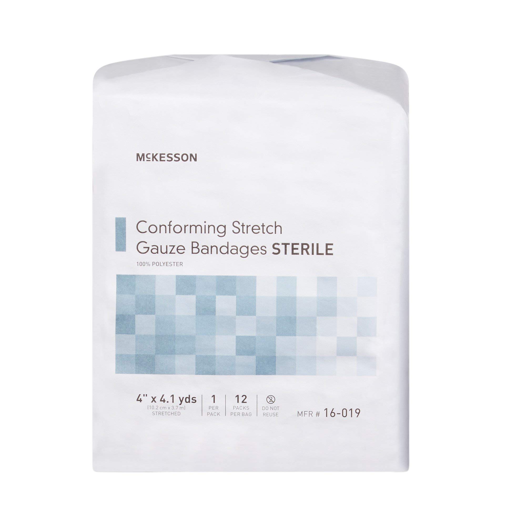 McKesson Conforming Stretch Gauze Bandages, Sterile, 4 in x 4 1/10 yd, 12 Count