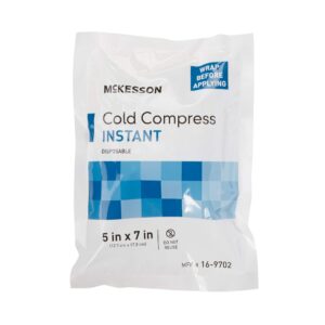 mckesson cold compress, instant cold pack, disposable, 5 in x 7 in, 1 count, 24 packs, 24 total