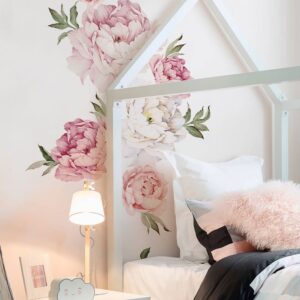 Simple Shapes Peony Flower Wall Sticker - Mixed Pink