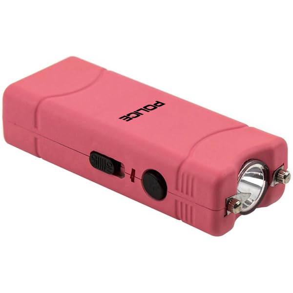 POLICE Stun Gun 801 - Mini Rechargeable with LED Flashlight, Pink