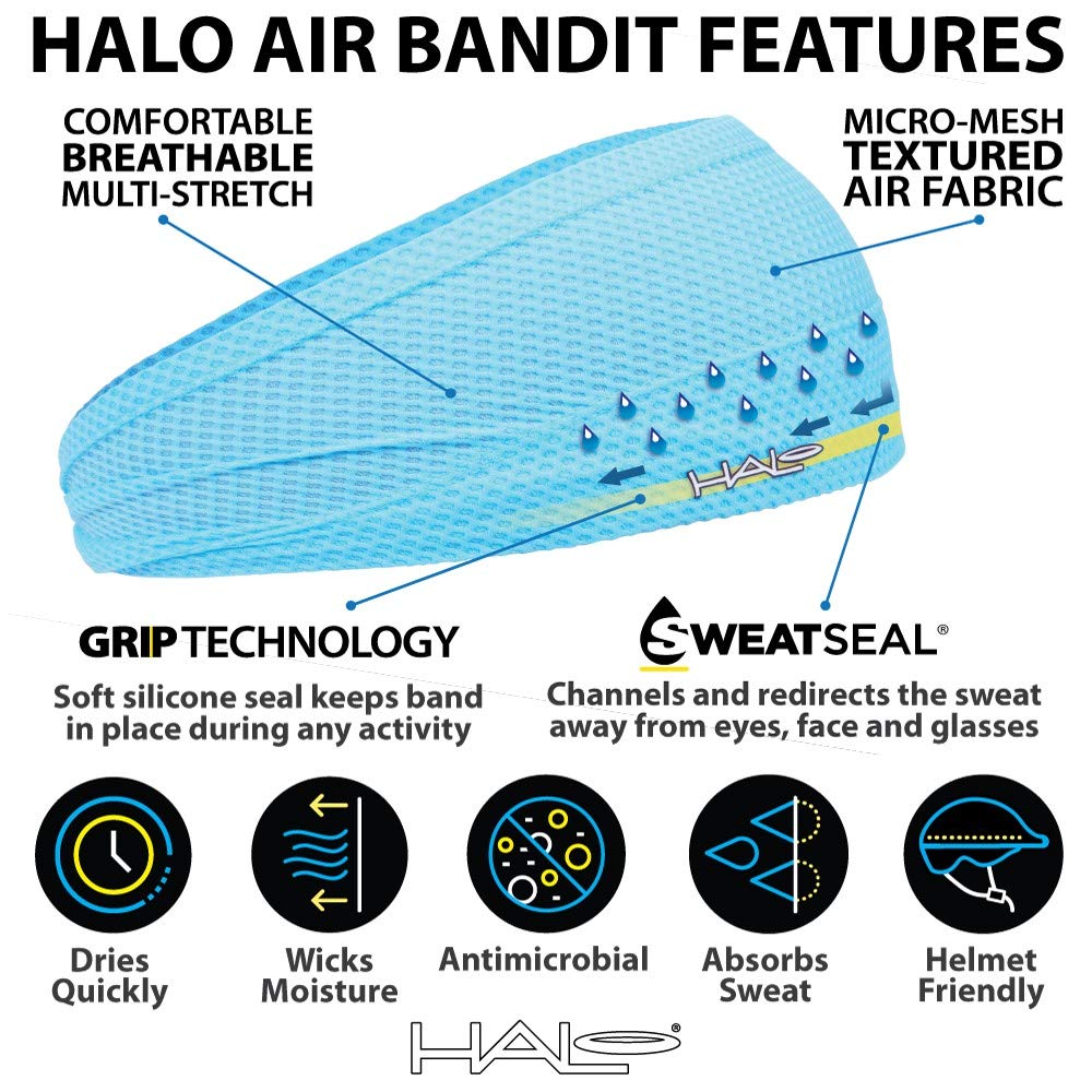 Halo Headband AIR Series-Bandit (Black)-Our Newest Wide Pullover Headband for Both Women and Men One Size