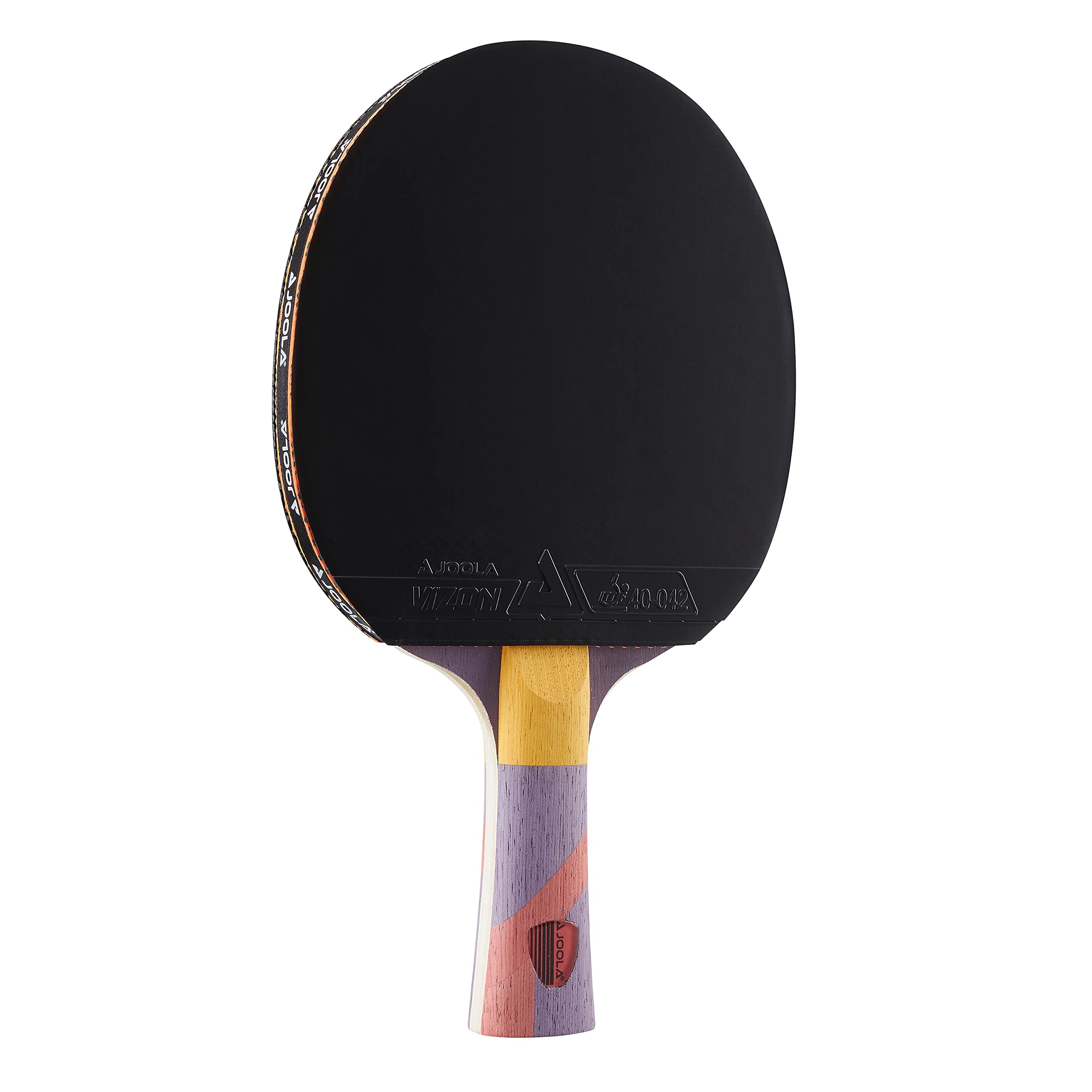 JOOLA Omega Strata - Table Tennis Racket with Flared Handle - Tournament Level Ping Pong Paddle with Vizon Table Tennis Rubber - Designed for Spin, purple