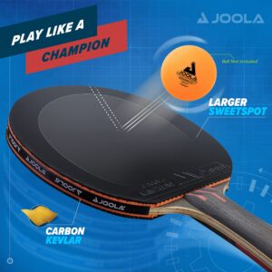 JOOLA Infinity Overdrive - Professional Performance Ping Pong Paddle with Carbon Kevlar Technology - Black Rubber on Both Sides - Competition Table Tennis Racket for Advanced Training - Extreme Speed