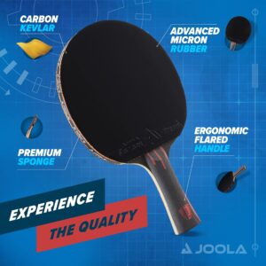 JOOLA Infinity Overdrive - Professional Performance Ping Pong Paddle with Carbon Kevlar Technology - Black Rubber on Both Sides - Competition Table Tennis Racket for Advanced Training - Extreme Speed