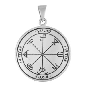 moonlight mysteries sterling silver third pentacle of saturn talisman for evocation and power