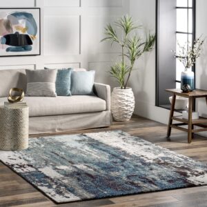 nuloom haydee glacial abstract area rug, 10x14, blue