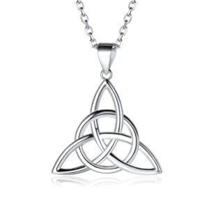 925 sterling silver pendant necklaces dainty simple good luck irish celtic knot triangle necklaces