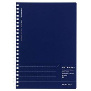 kokuyo soft ring notebook biz - a5-50 sheets - dotted line - navy (pack of 2)