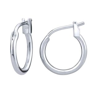 aoedej 925 sterling silver hoop earrings, high polished round tiny click-top hoop earrings, small clasp hoop piercing earrings (inner diameter-10mm 3/8'')