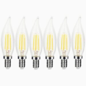 ge 6 pack led dimmable 60w equivalent 4.5w candelabra base light bulbs