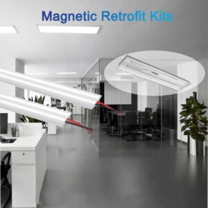 jimwhen 2x4 FT LED Magnetic Retrofit Kit,4ft LED Troffer Retrofit Kit,36W,5400LM,Daylight White 5000K,0-10V Dimmable,T8 T10 T12 Fluorescent Replacement LED Light Strip,Easy to Install