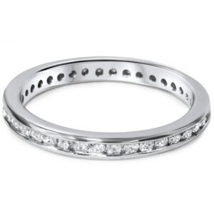 1/2ct Diamond Channel Set Eternity Ring 14K White Gold - Size 9