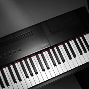 Artesia Harmony 88 Weighted Key Digital Piano - Black with Matching Furniture Stand and Three Pedal Board, includes Two Months of TakeLessons Online Lessons