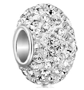 adabele 1pc real 925 sterling silver hypoallergenic april diamond clear birthstone large hole bead charm swarovski crystal rhinestone fit charm bracelets necklace women gift ec684-4