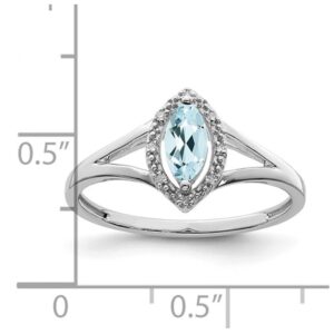 Gem And Harmony 1/5 Carat (ctw) Marquise-Cut Aquamarine Ring in Sterling Silver