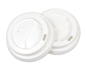 yes!fresh ps polystyrene flat lid for 8 oz paper hot cup, diameter 80mm. (100 count,white lid)