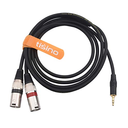 tisino 3.5mm to Dual XLR Stereo Cable 1/8 inch Mini Jack to 2 XLR Male Y Splitter Adapter Cord- 10 FT