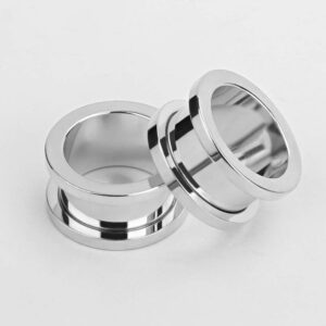 TBOSEN Set of 12 pcs Stainless Steel Ear Plugs Large Alloy Gauges Stretching Screw Fit Tunnels Gauge 2g - 1 inch