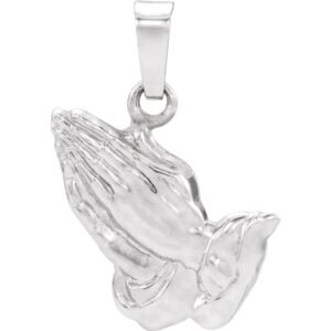 fb jewels 925 sterling silver 18.75x16mm praying hands pendant