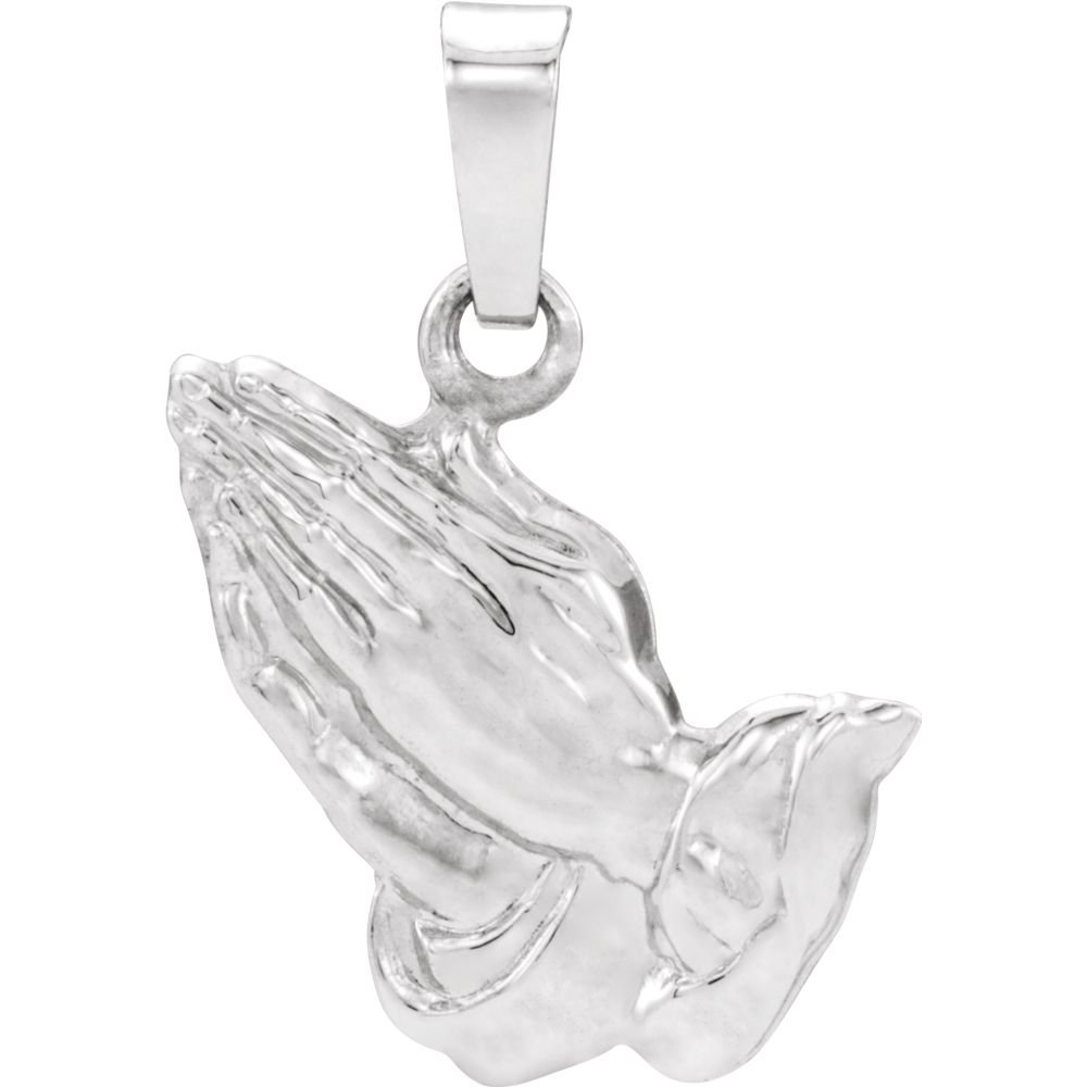 FB Jewels 925 Sterling Silver 18.75x16mm Praying Hands Pendant