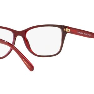 Coach HC6129 Prescription Eyewear Frames, Burgundy Laminate/Demo Lens, 52 mm