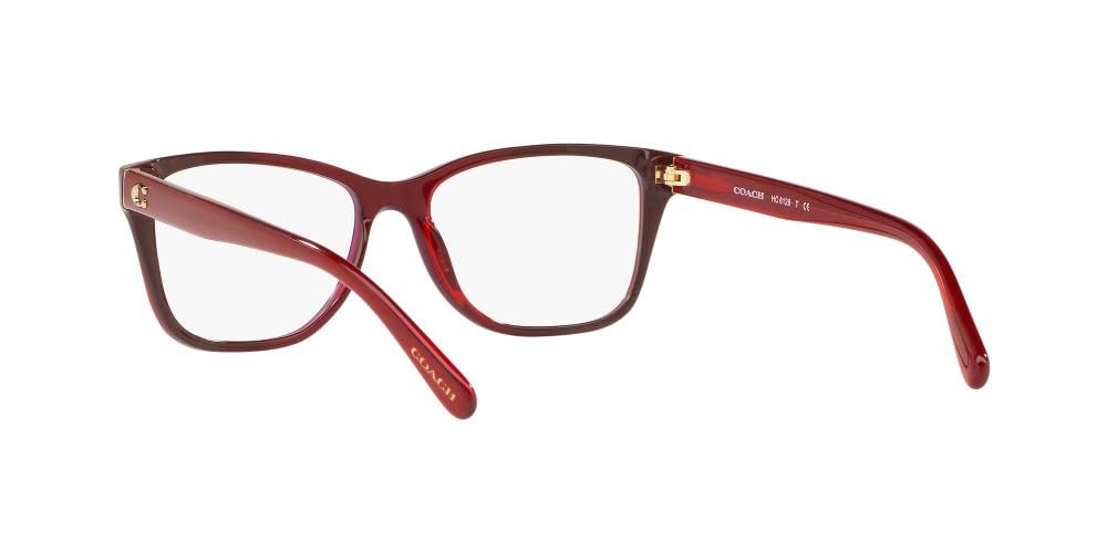 Coach HC6129 Prescription Eyewear Frames, Burgundy Laminate/Demo Lens, 52 mm