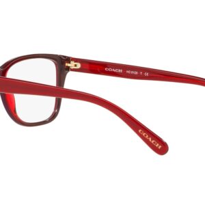 Coach HC6129 Prescription Eyewear Frames, Burgundy Laminate/Demo Lens, 52 mm