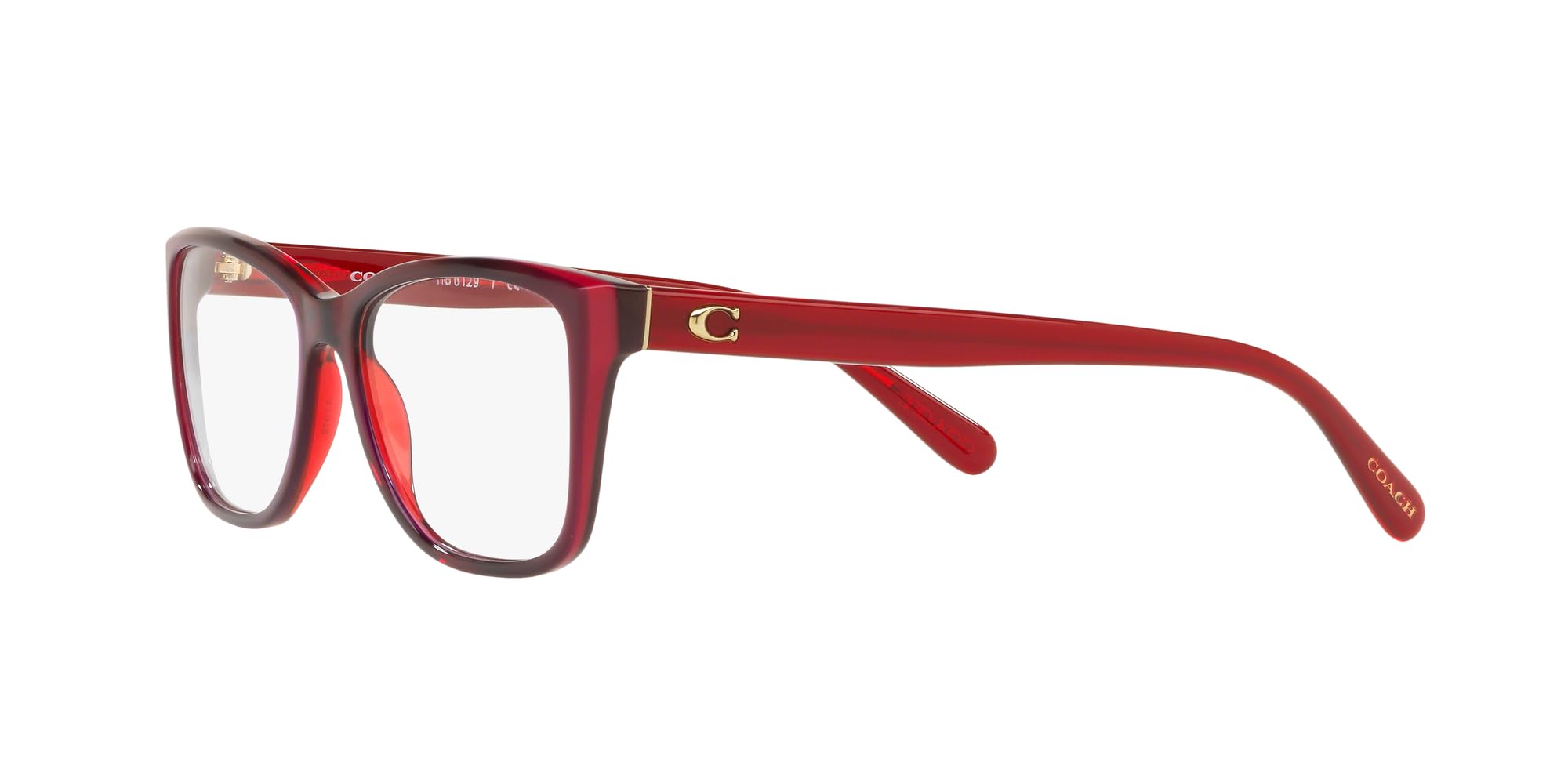 Coach HC6129 Prescription Eyewear Frames, Burgundy Laminate/Demo Lens, 52 mm