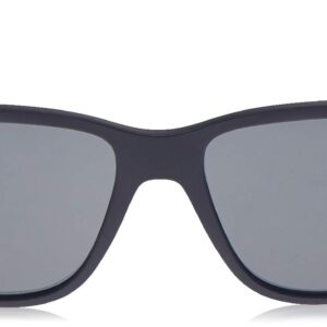 Polo Ralph Lauren Men's PH4142 Rectangular Sunglasses, Matte Navy Blue/Grey/Blue, 57 mm