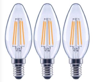 ecosmart 60-watt equivalent b11 dimmable clear filament vintage style led light bulb soft white (3-pack)