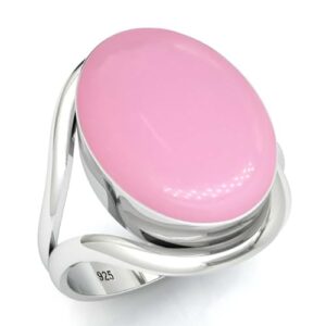 jeweloporium 925 sterling silver ring for women pink rose quartz gemstone fashion silver ring size 8 friendship day gift boho jewelry