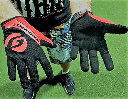 Gripad AIRFLOW CROSS-TRAINING GLOVES (Red, Large) | Vented Weight Lifting Gloves | Reduced Hot-hands | Great for Pull Ups, Cross-Training, Fitness, WODs, Weightlifting | Great for Men & Women