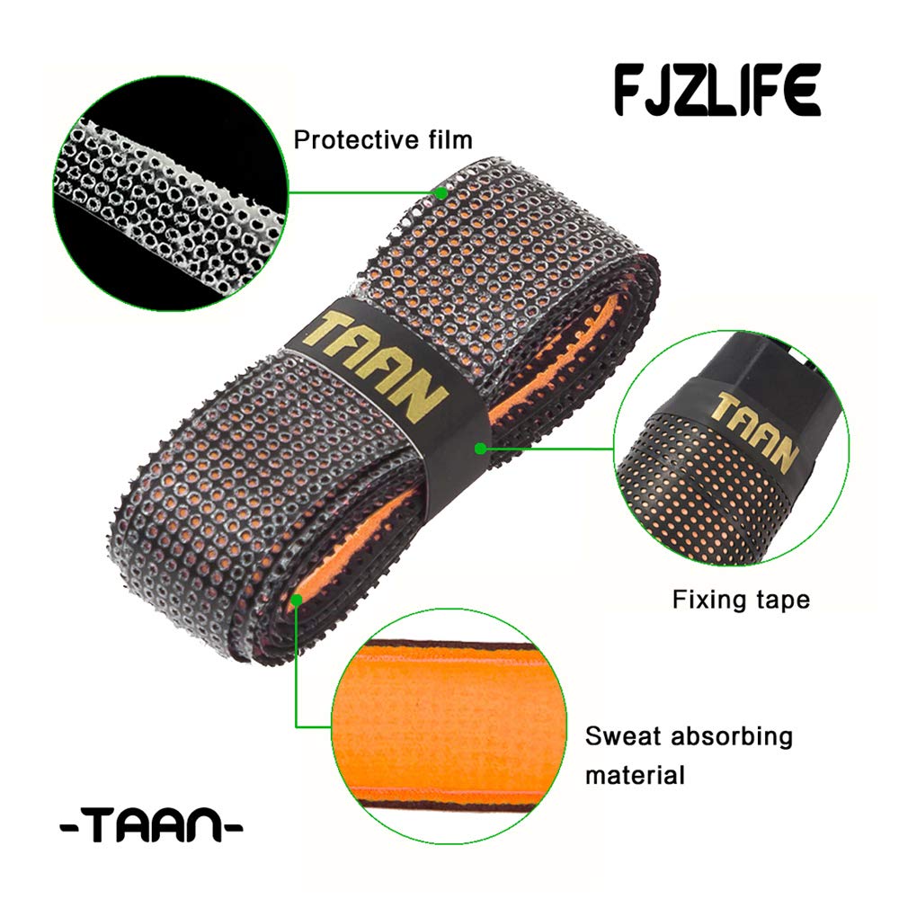 FJZLIFE Tennis Racket Grip in The TAAN Series-Classic -Perforated Super Absorbent-Ultra Cushion Replacement Tennis Overgrip for Badminton,Squash, Baseball, Table Tennis,Bike and More