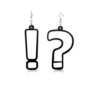 question mark and exclamation mark acrylic big long dangle earrings jewelry for women girls accessories