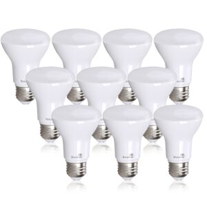 bioluz led 10 pack br20 led bulb 6w=50w 2700k warm white 90 cri dimmable ul-listed cec title 20 compliant 540 lumen outdoor/indoor flood light (pack of 10)