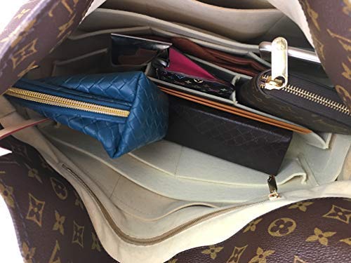 AlgorithmBags Designed for LV Artsy MM GM | Luxury Purse Organizer Insert, 2.5mm Felt Beige Liner Shaper (Cream, MM)