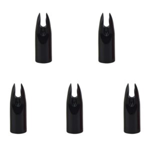 zshjg 50 pack archery arrow nock glue on 7mm arrow shaft for diy hunting arrows recurve bow compound bow (black)