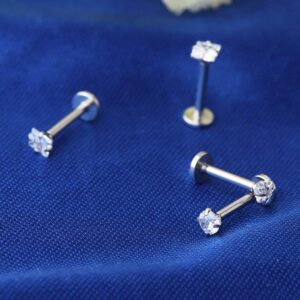 Udalyn 20 Pcs Stainless Steel Labret Studs Lip Rings for Men Women Nose Studs Cartilage Earrings Tragus Helix Piercing Jewelry 16G