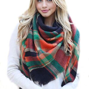 vxsvxm Shawl Tartan Women's Plaid Scarf Winter Oversized Scarves Wrap Blanket Scarf Warm Tassels Pashmina Poncho Scarf