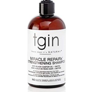 Thank God It's Natural tgin Miracle RepaiRx Strengthening Shampoo For Damaged Hair with Black Castor Oil and Biotin - Repair - Protect - Restore - 13 Oz