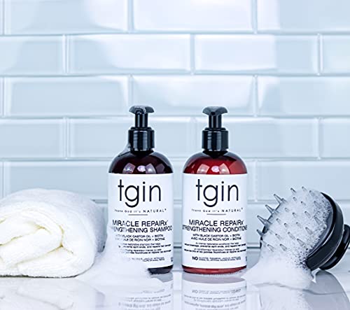 Thank God It's Natural tgin Miracle RepaiRx Strengthening Shampoo For Damaged Hair with Black Castor Oil and Biotin - Repair - Protect - Restore - 13 Oz