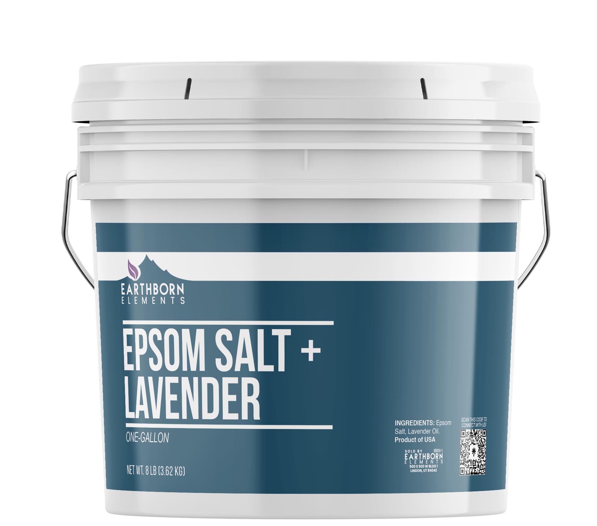 Earthborn Elements Lavender Epsom Salt, Infused with Essential Oil, Always Pure (1 Gallon)