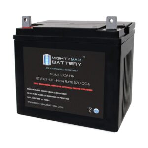 ml-u1-ccahr - 12v 320 cca u1 - sla starting battery for lawn, tractors and mowers - mighty max battery brand product (3878105)