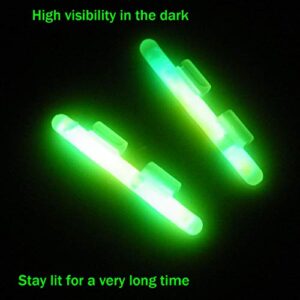 QualyQualy Clip-On Fishing Glow Sticks for Pole, Fishing Lights for Rods, Fishing Pole Light Sticks Bulk Kit 20 Pcs (10Packs XL 3.3-3.7mm)