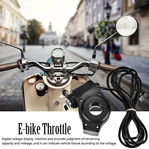 DEWIN Thumb Throttle Speed Control, Sensitive E-Bike Scooter Thumb Throttle with LCD Battery Voltage Display 12V to 99V for E-Scooter Electric Bike