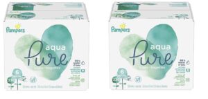 pampers aqua pure 6x pop-top sensitive water baby wipes, 672 count