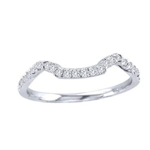 10k White Gold 1 1/10Ct TW Round-Cut Natural Diamond Engagemement Ring Cushion Double Halo Matching Wedding Band Anniversary Prong Set Band