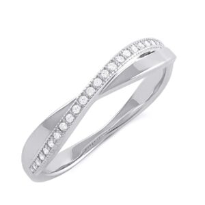 silvercloseout sterling silver cz thin stackable infinity ring - size 10