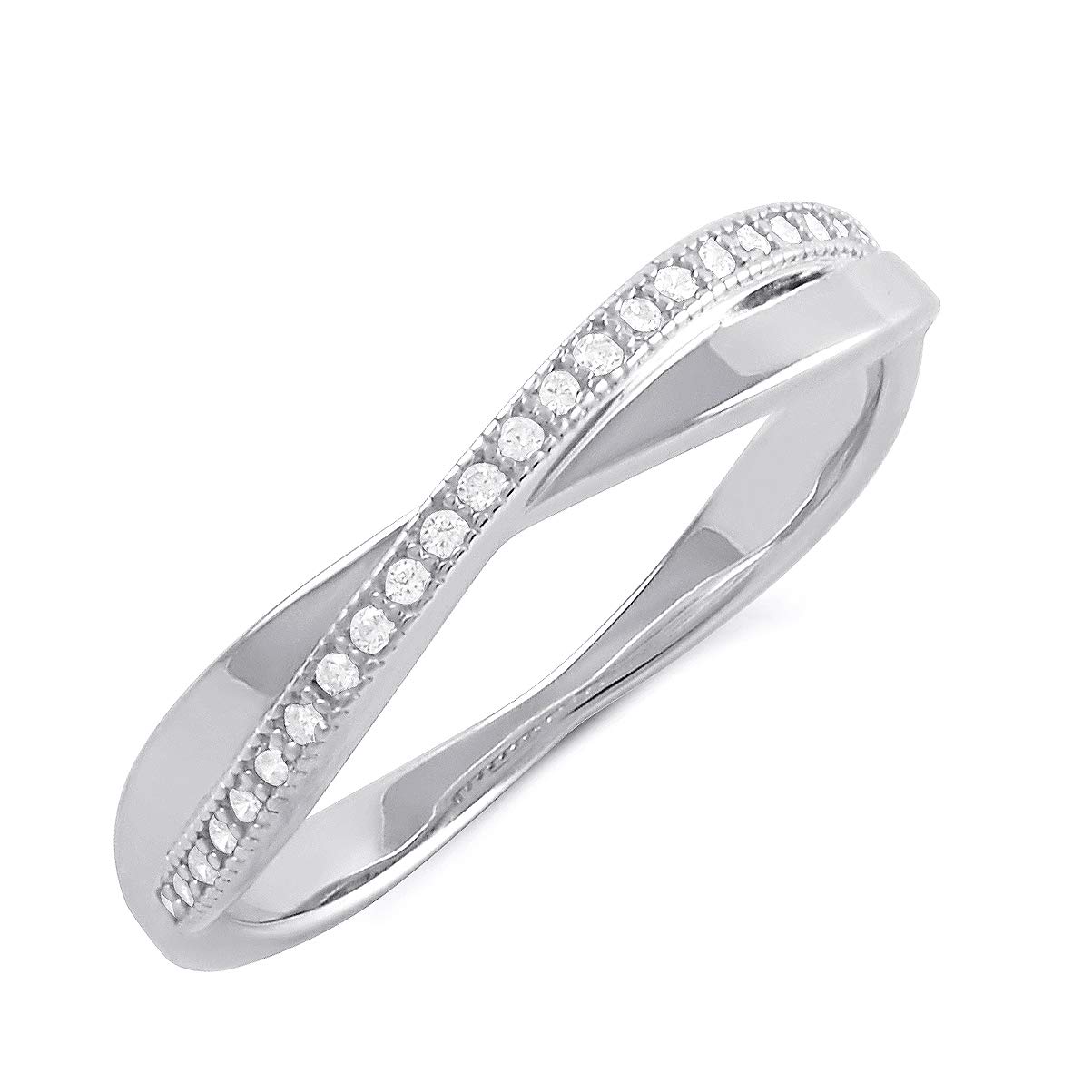 SILVERCLOSEOUT Sterling Silver Cz Thin Stackable Infinity Ring - Size 10